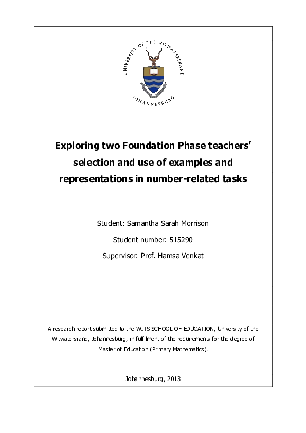 (PDF) Exploring two Foundation Phase teachers' selection and use of ...