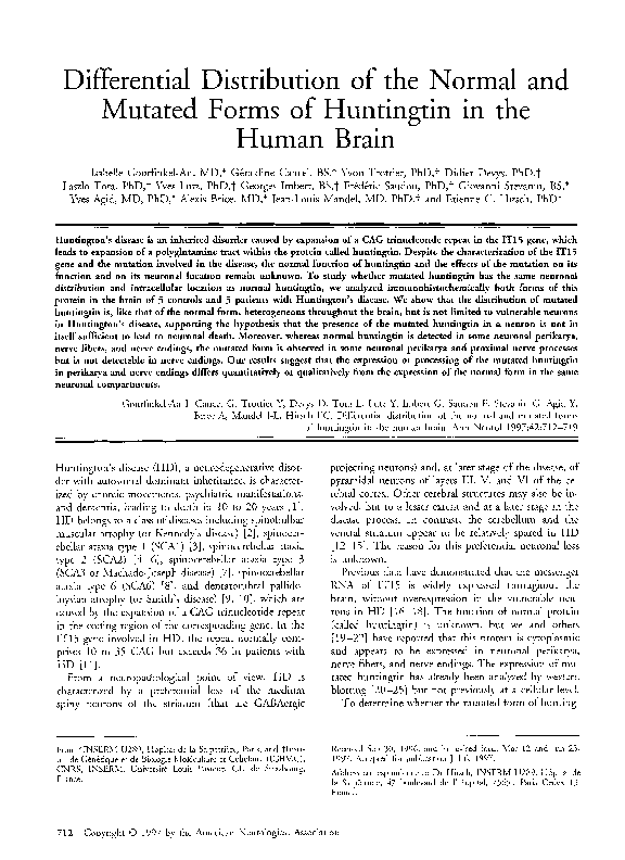 (PDF) Differential distribution of the normal and mutated forms of ...