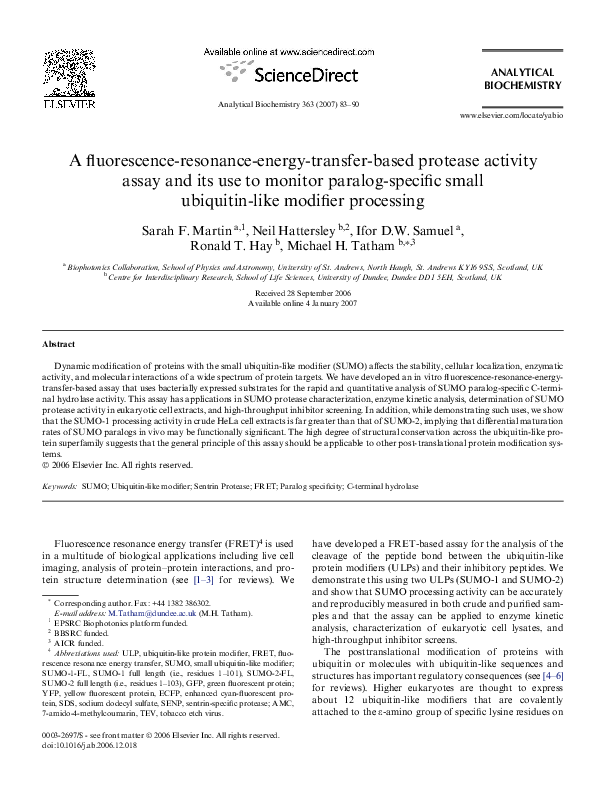 (PDF) Fluorescence Resonance Energy Transfer-Based Assay for Characterization of Hepatitis C ...