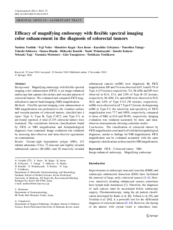 (PDF) Magnifying Chromoendoscopy with Flexible Spectral Imaging Color ...