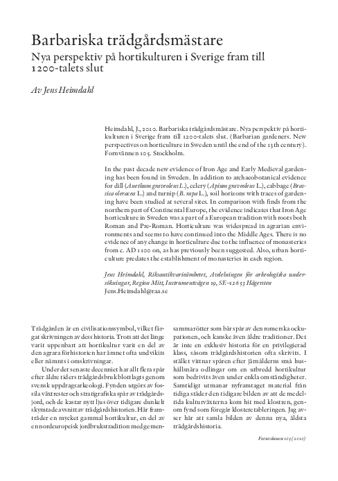 (PDF) Barbariska trädgårdsmästare. Nya perspektiv på hortikulturen i ...