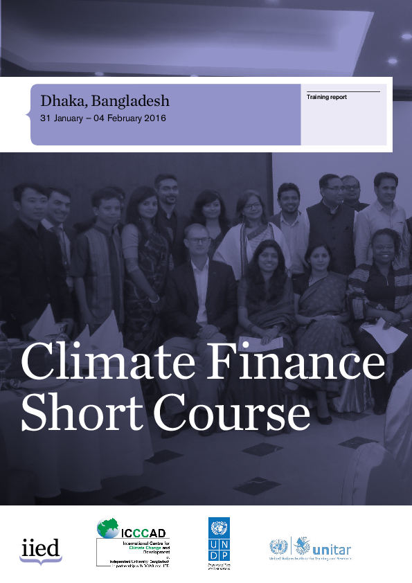 (PDF) Climate Finance Short Course: Training Report