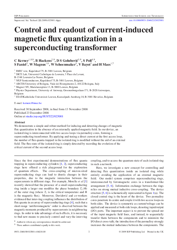 (PDF) Control and readout of current-induced magnetic flux quantization ...