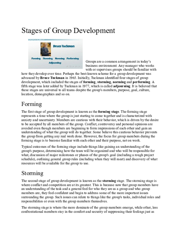(DOC) Stages of Group Development