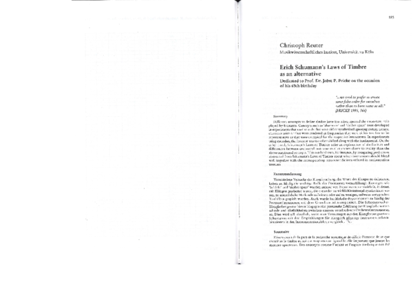 (PDF) Erich Schumann's Laws of Timbre as an alternative