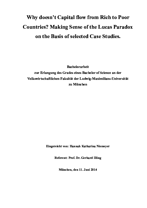 (PDF) Why doesn't Capital flow from Rich to Poor Countries? Making ...