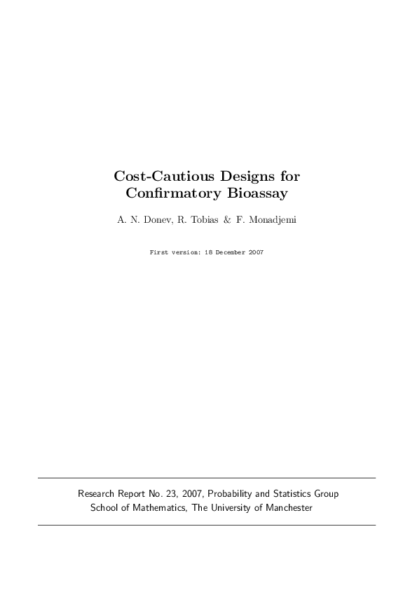 Cost-cautious designs for confirmatory bioassay