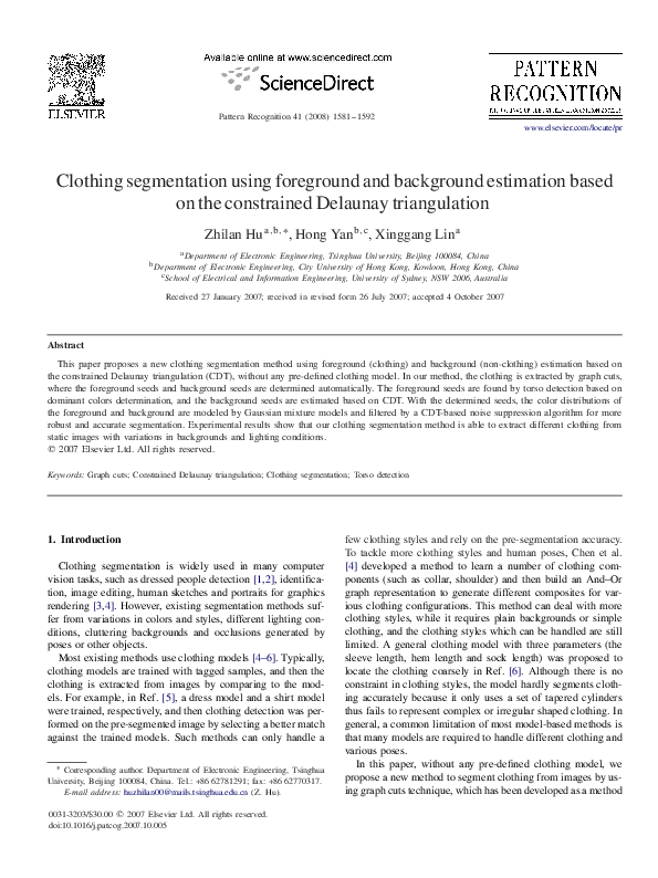 (PDF) Clothing segmentation using foreground and background estimation ...
