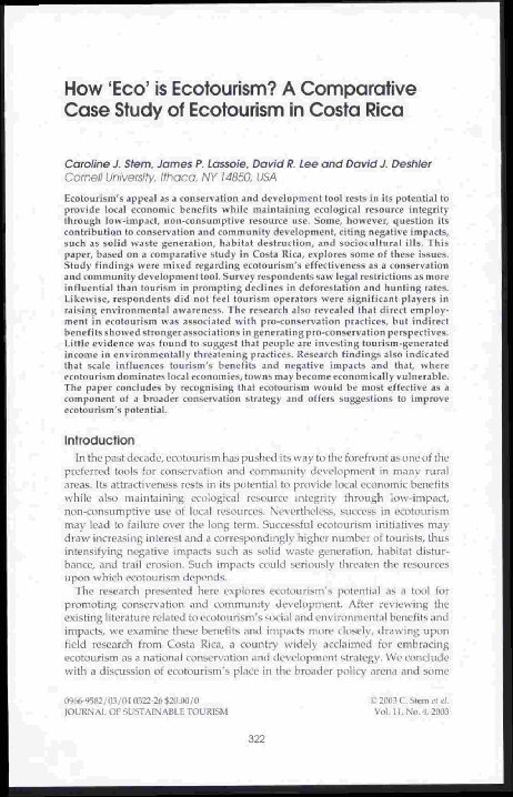 (PDF) How 'Eco' is Ecotourism? A Comparative Case Study of Ecotourism ...