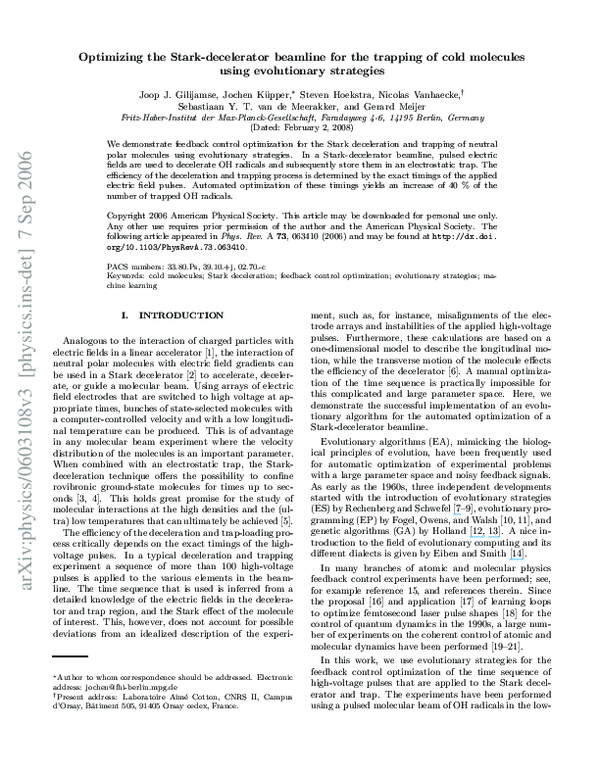 (PDF) Optimizing the Stark-decelerator beamline for the trapping of ...