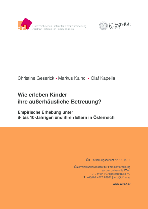 (PDF) Geserick, Christine; Kaindl, Markus; Kapella, Olaf (2015): Wie ...