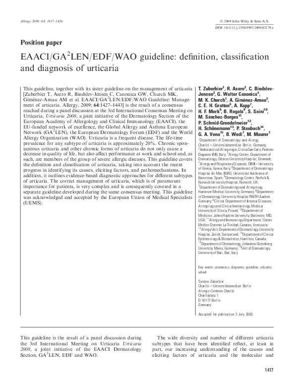 Pdf Eaaci Ga 2 Len Edf Wao Guideline Definition Classification And