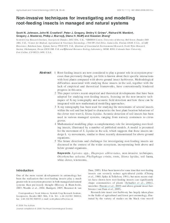 (PDF) Non-invasive techniques for investigating and modelling root ...