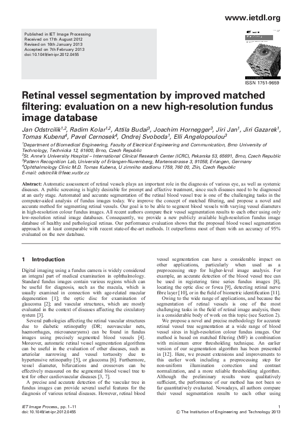 (PDF) Towards Automated Eye Diagnosis: An Improved Retinal Vessel Segmentation Framework Using ...