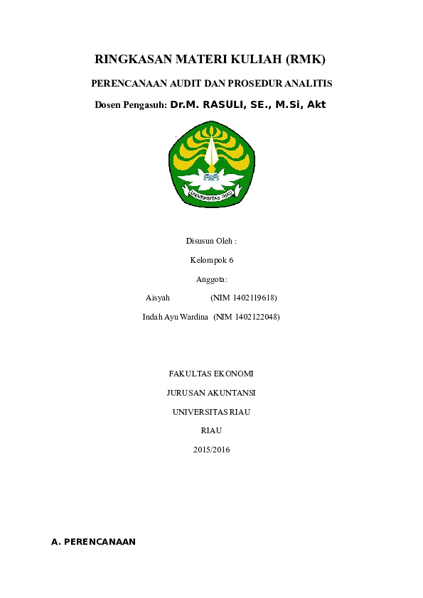 (DOC) RINGKASAN MATERI KULIAH (RMK