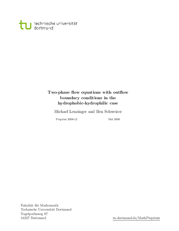(PDF) Two-phase flow equations with outflow boundary conditions in the ...