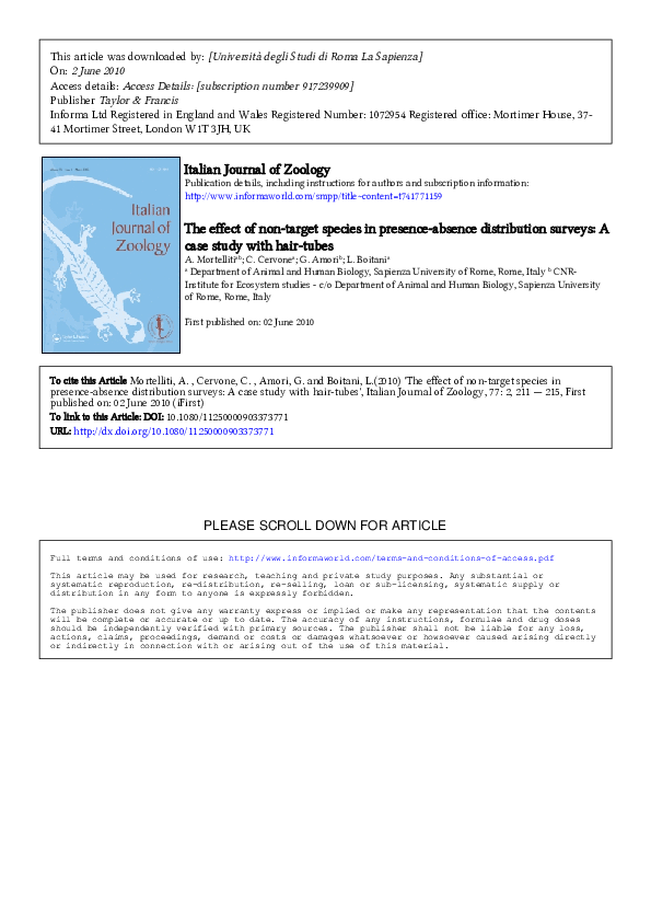 Pdf The Effect Of Non Target Species In Presence Absence Distribution
