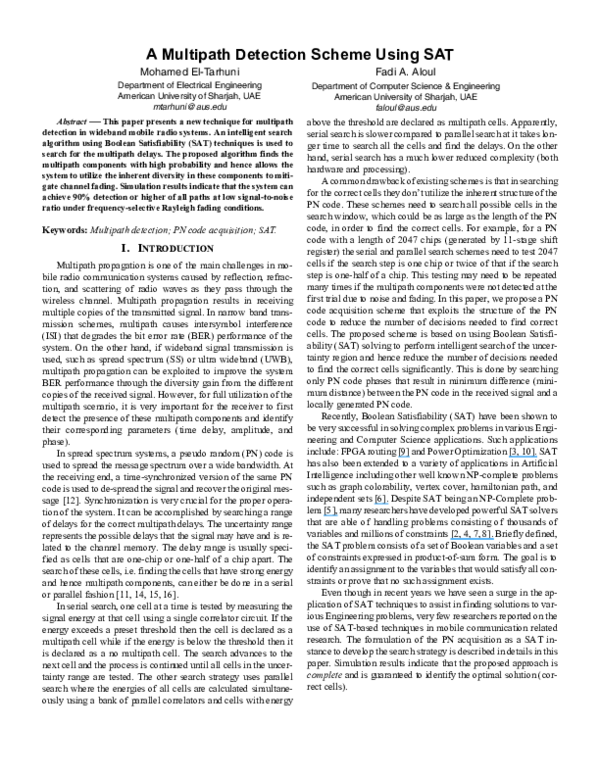 (PDF) A Multipath Detection Scheme Using SAT