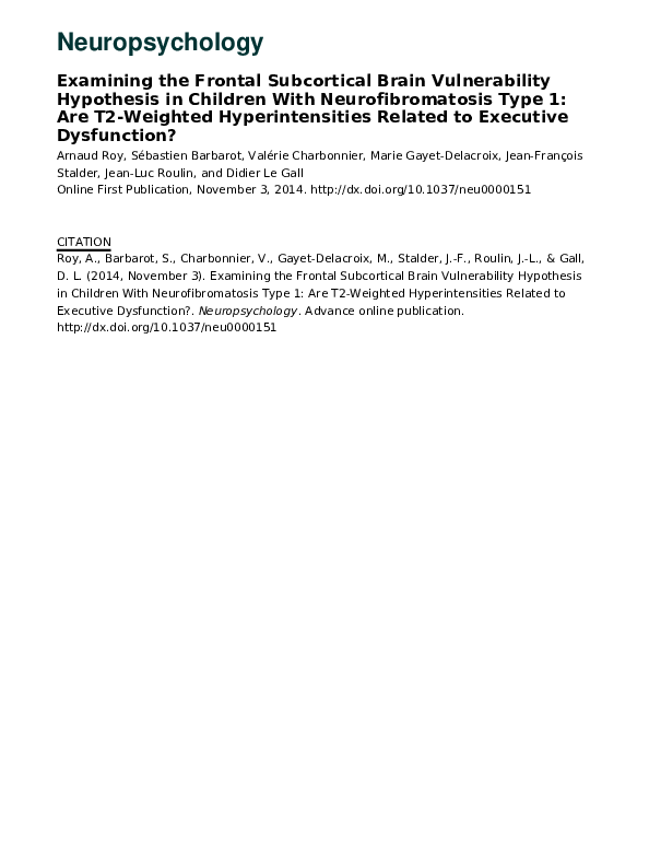 (PDF) Examining the Frontal Subcortical Brain Vulnerability Hypothesis ...