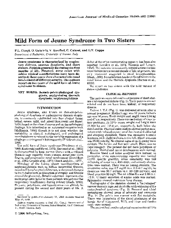 (PDF) Mild form of Jeune syndrome in two sisters