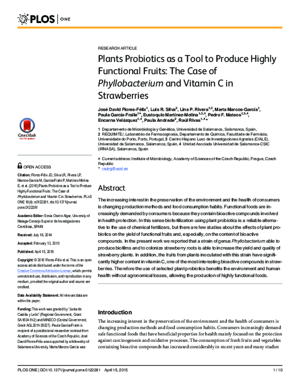 (PDF) Plants Probiotics as a Tool to Produce Highly Functional Fruits ...