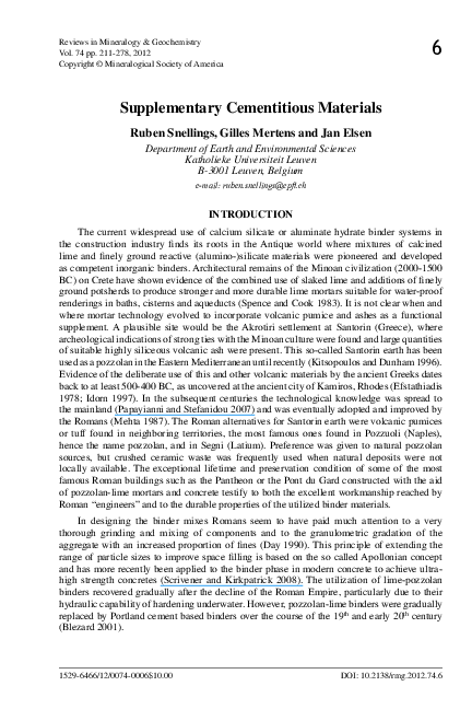 (PDF) Supplementary Cementitious Materials