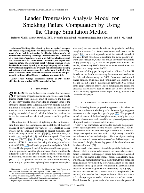 (PDF) Leader Progression Analysis Model for Shielding Failure ...