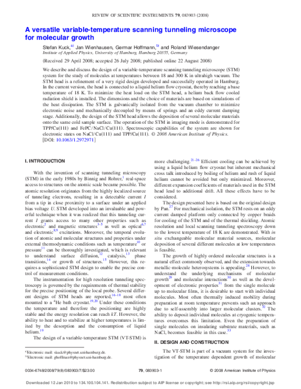 (PDF) A versatile variable-temperature scanning tunneling microscope ...