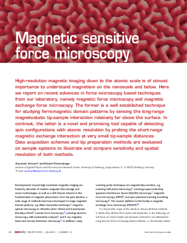 (PDF) Magnetic sensitive force microscopy