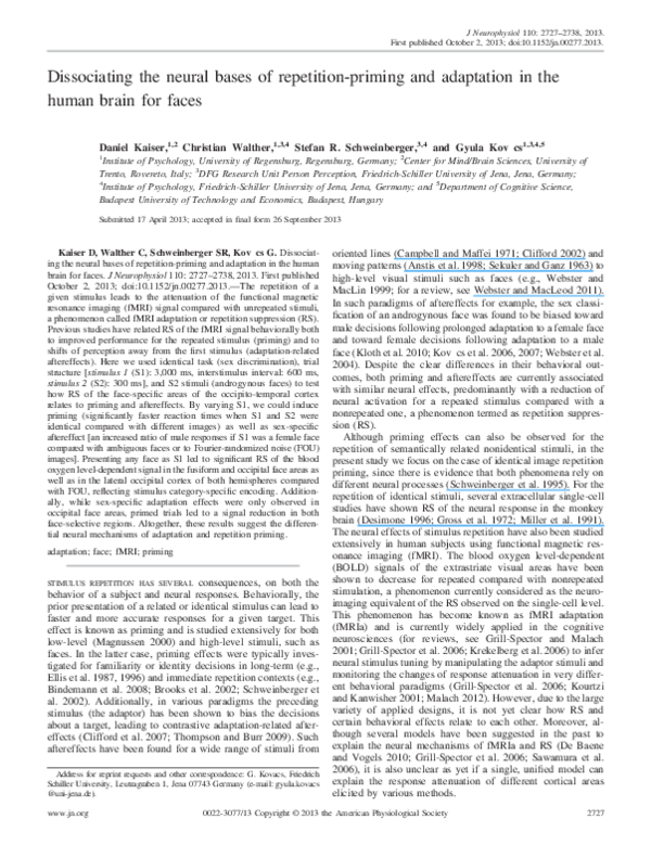(PDF) Dissociating the neural bases of repetition-priming and ...