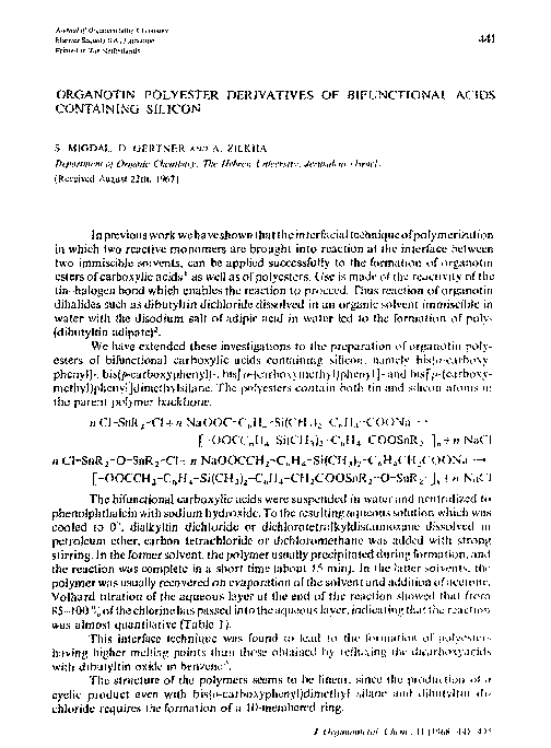 (PDF) Organotin polyester derivatives of bifunctional acids containing ...