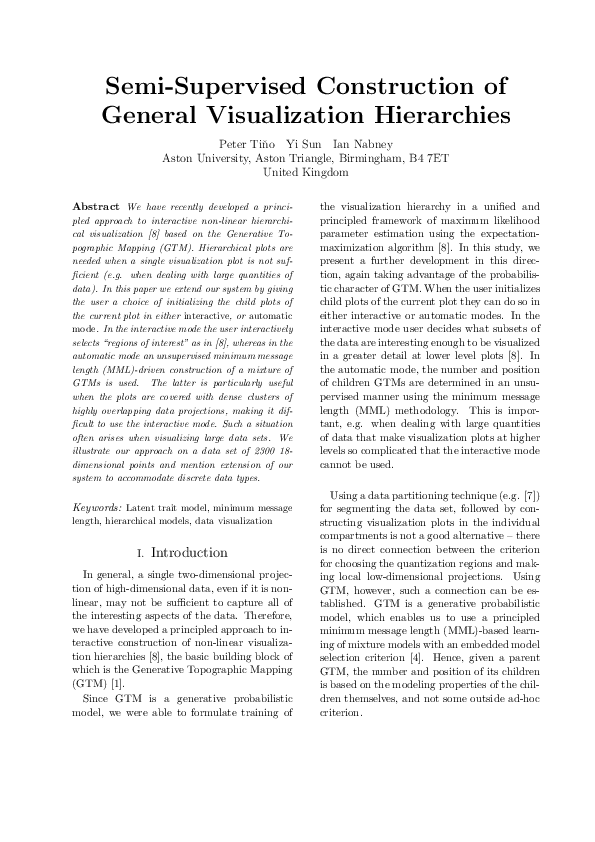 (PDF) Semi-supervised construction of general visualization hierarchies