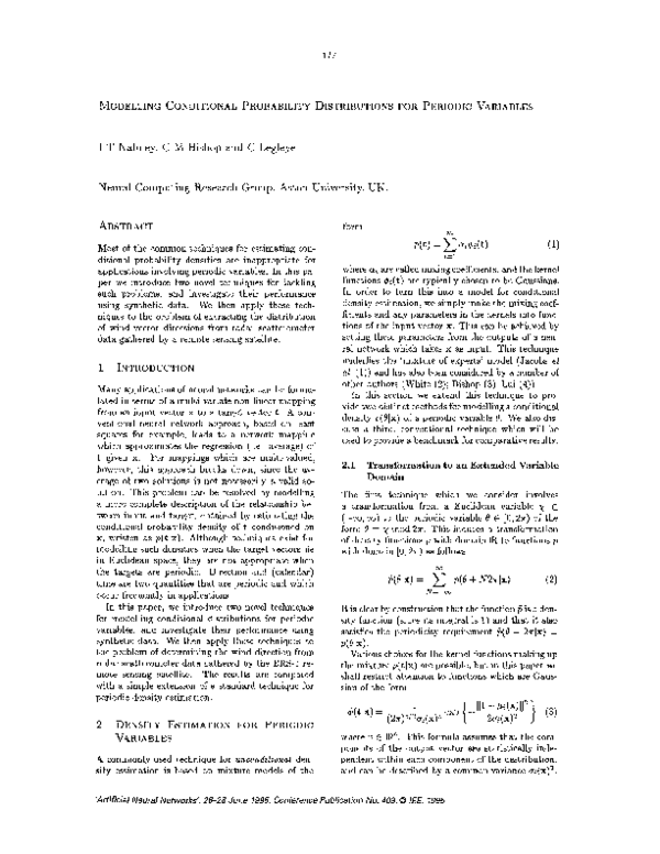 (PDF) Modeling Conditional Probability Distributions for Periodic Variables