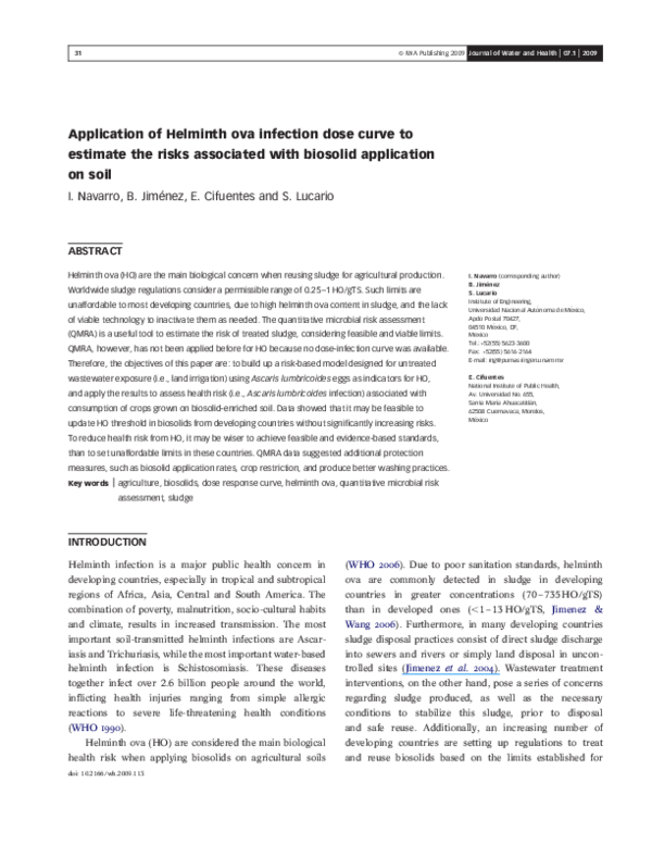 (PDF) Application of Helminth ova infection dose curve to estimate the ...