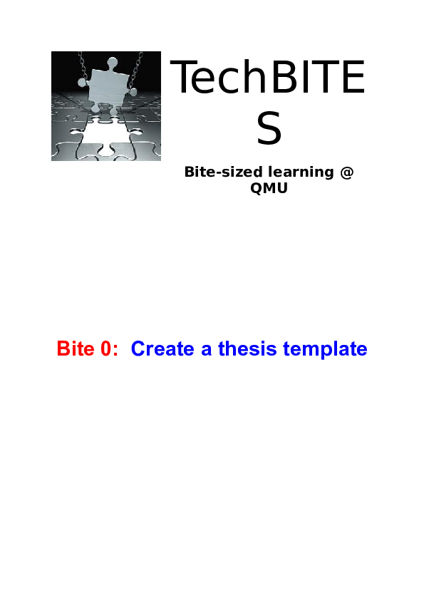 (DOC) Bite 0: Create a thesis template