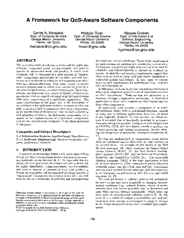 (PDF) A framework for QoS-aware software components