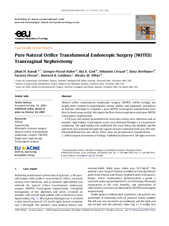 (PDF) Pure Natural Orifice Translumenal Endoscopic Surgery (NOTES ...