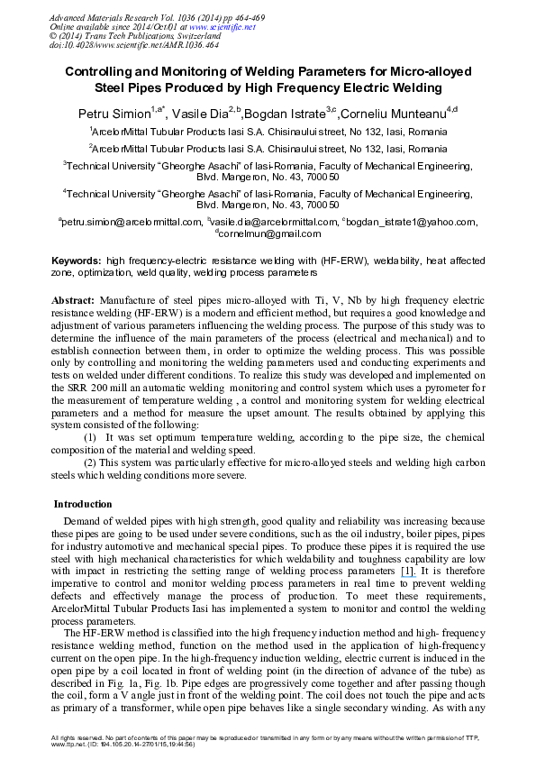 (PDF) Controlling and Monitoring of Welding Parameters for Micro ...
