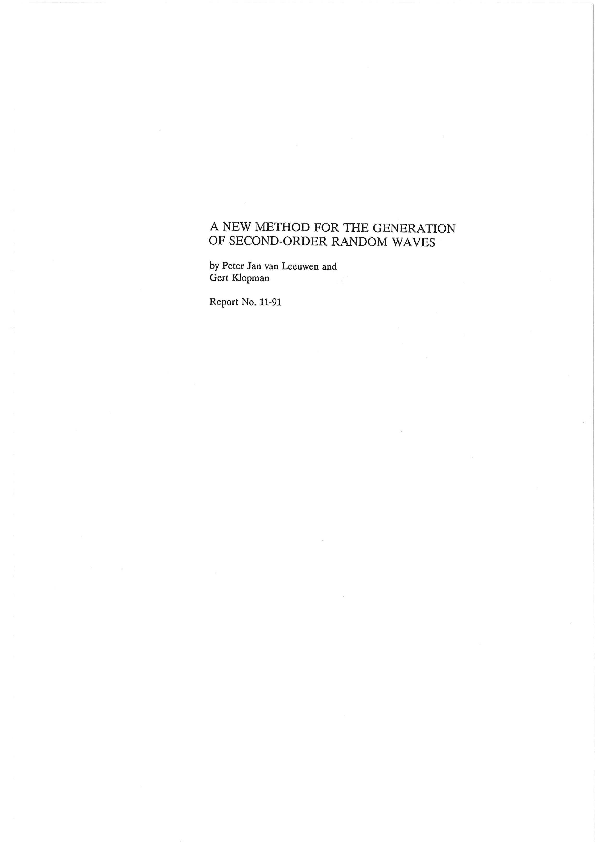 (PDF) A new method for the generation of second-order random waves