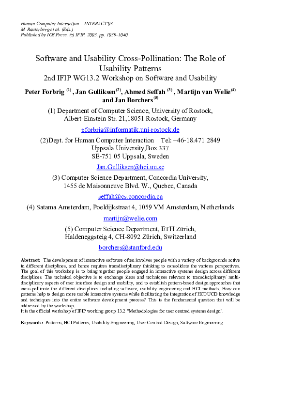 (PDF) Software and Usability Cross-Pollination: The Role of Usability ...