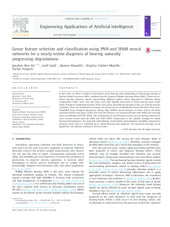 (PDF) Linear feature selection and classification using PNN and SFAM ...