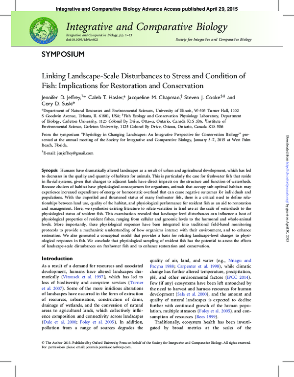 (PDF) Linking Landscape-Scale Disturbances to Stress and Condition of ...
