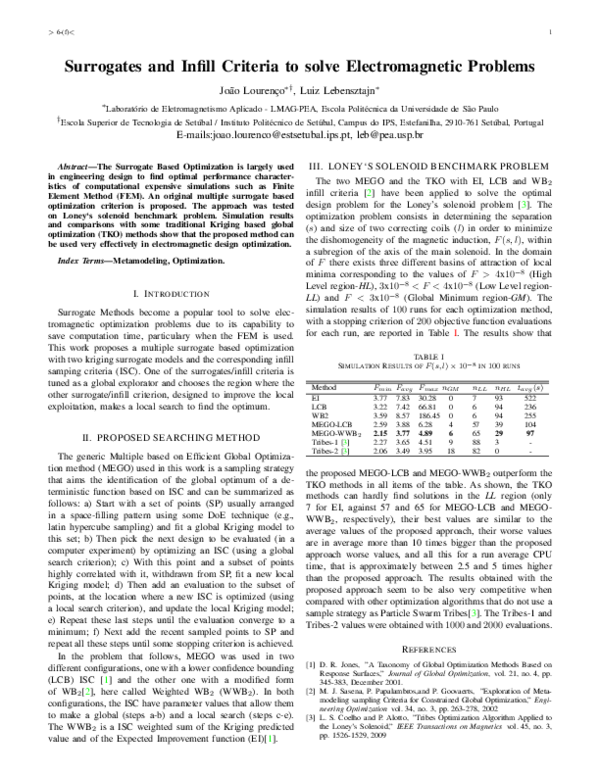 (PDF) Surrogate-Based Optimization in Electromagnetics