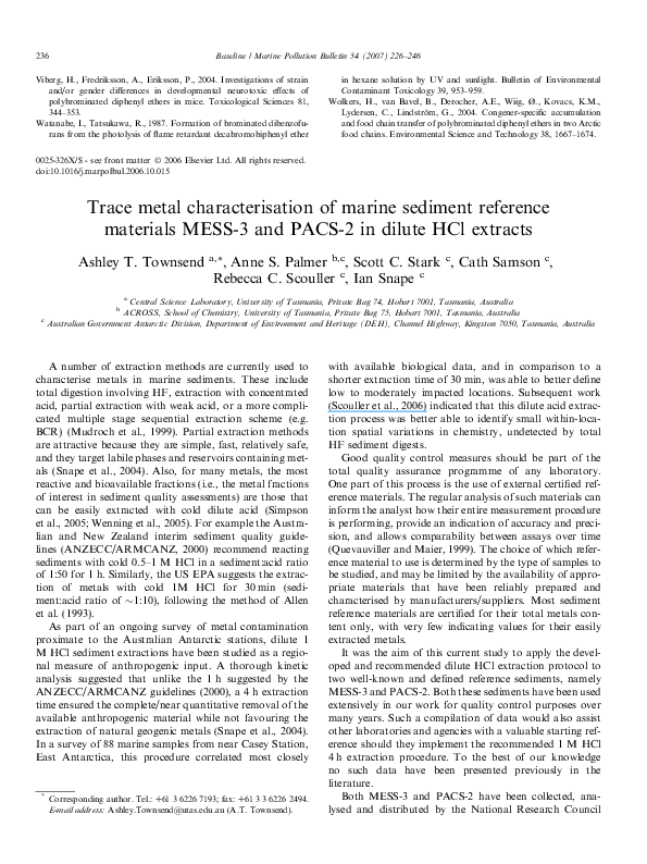 (PDF) Trace metal characterisation of marine sediment reference ...