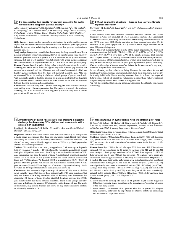(PDF) 43 Atypical forms of cystic fibrosis (CF): The emerging ...