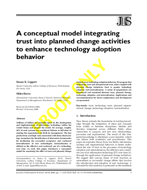 (PDF) A conceptual model integrating trust into planned change ...