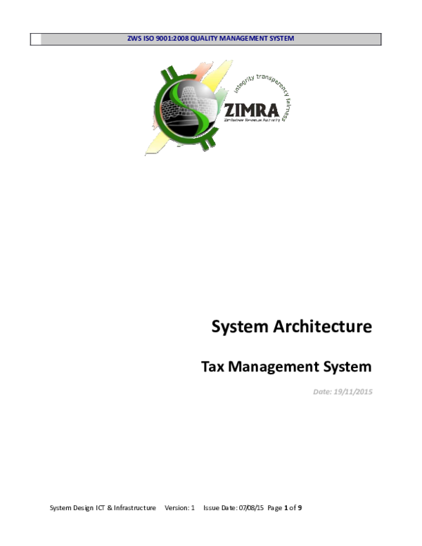 (PDF) ZWS ISO 9001:2008 QUALITY MANAGEMENT SYSTEM System Architecture ...