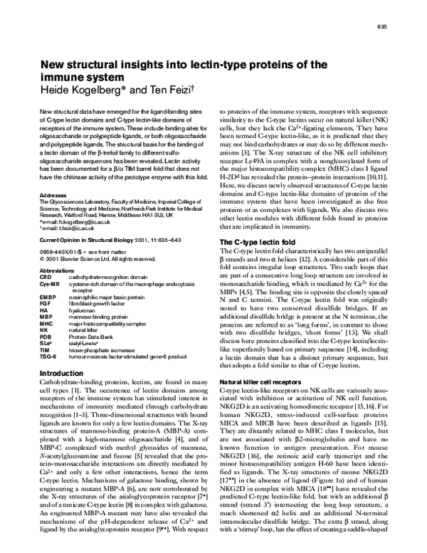 (PDF) New structural insights into lectin-type proteins of the immune ...