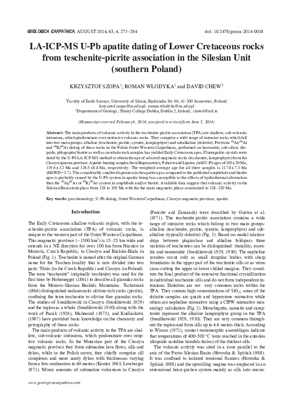 (PDF) LA-ICP-MS U-Pb apatite dating of Lower Cretaceous rocks from ...