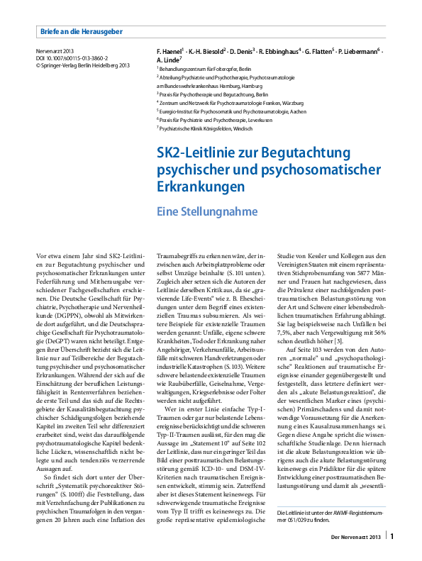 (PDF) [SK2 guidelines for assessment of mental and psychosomatic ...